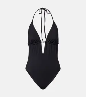 Tory Burch Open-Back Swimsuit Black