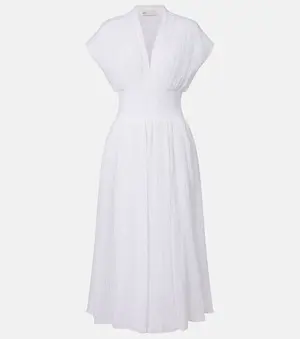 Tory Burch Linen And Cotton Midi Dress - White