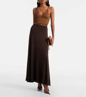 Saint Laurent Knitted Maxi Skirt