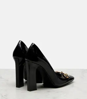 Gucci Signora Horsebit Patent Leather Pumps