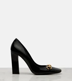 Gucci Signora Horsebit Patent Leather Pumps