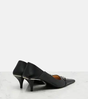 Gucci Vittoria Horsebit Leather Pumps - Black