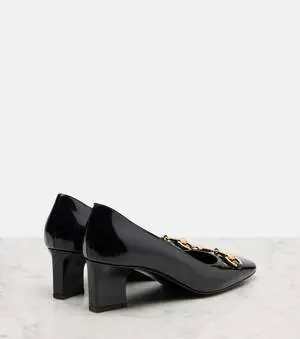 Gucci Signora 55 Horsebit Leather Pumps - Black