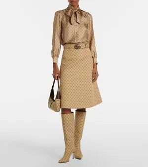 Gucci Gg Canvas Knee-high Boots