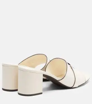 Tory Burch Leelee Leather Mules - White