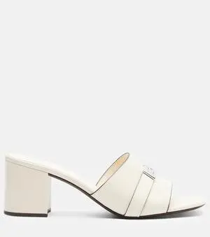 Tory Burch Leelee Leather Mules - White