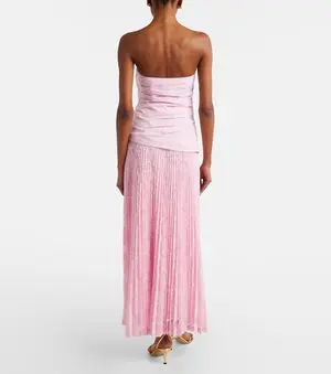 Simkhai Annalise Plissé Lace Maxi Dress