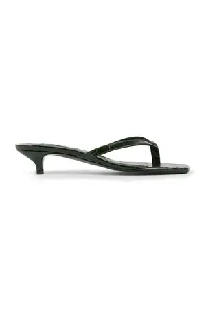 TOTEME Croc-embossed Leather Flip-flop Sandals - Green