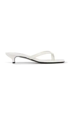 TOTEME Croc-embossed Leather Flip-flop Sandals - White