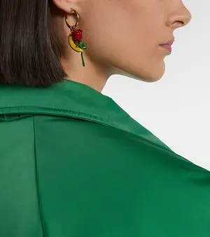 Prada Embellished Enamel Hoop Earrings