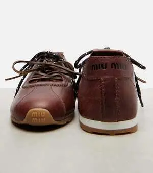Miu Miu Plume Leather Sneakers