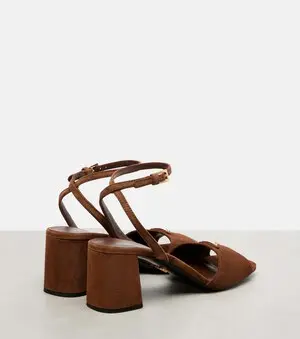 Prada Suede Sandals With Buckle Fastening - Brown