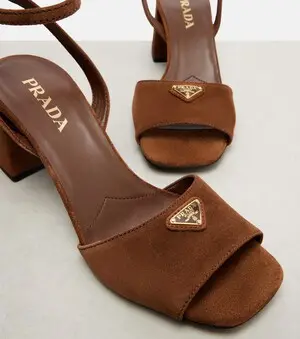Prada Suede Sandals With Buckle Fastening - Brown