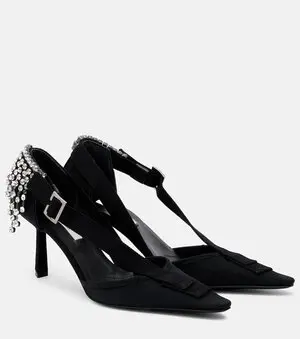 Prada Crystal-embellished Pumps - Black