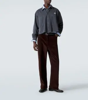 Miu Miu Logo Denim Shirt