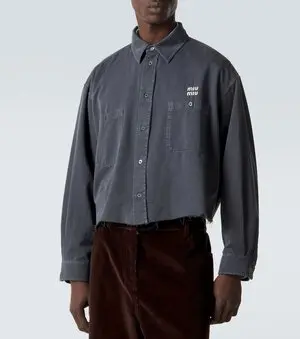 Miu Miu Logo Denim Shirt