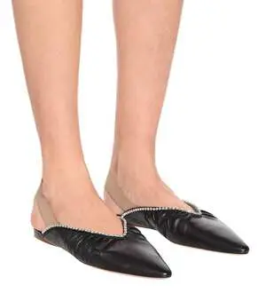 Miu Miu Leather Slingback Ballet Flats