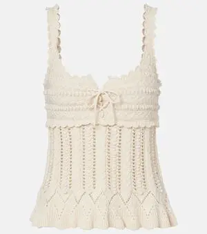 MARANT ETOILE Neves Crochet Cotton Top - Beige