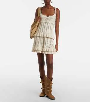 MARANT ETOILE Neves Crochet Cotton Top - Beige