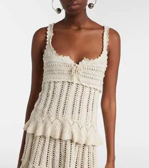 MARANT ETOILE Neves Crochet Cotton Top - Beige