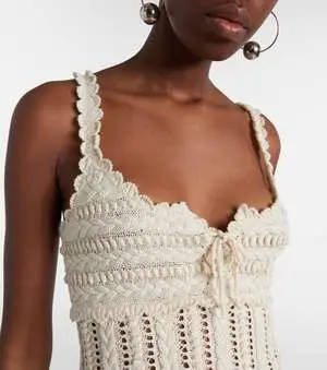 MARANT ETOILE Neves Crochet Cotton Top - Beige