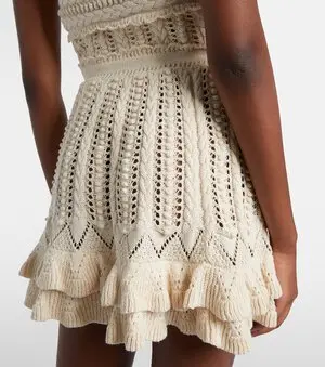 MARANT ETOILE Nelle Cotton Crochet Miniskirt - White
