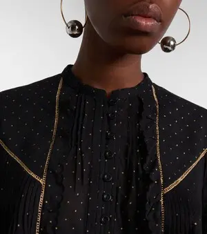 MARANT ETOILE Embellished Cropped Cotton Top