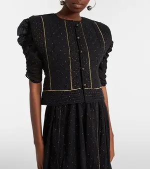 MARANT ETOILE Volana Embellished Cropped Cotton Vest