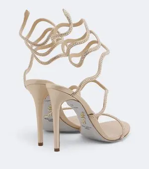 Rene Caovilla Cleo Crystal-embellished Sandals - Beige