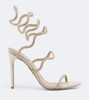 Rene Caovilla Cleo Crystal-embellished Sandals - Beige