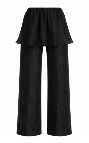 THE GARMENT Gillian Organza Peplum Pants - Black