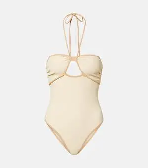 Johanna Ortiz Sea Salt Cutout Halterneck Swimsuit - White