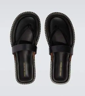 Dries Van Noten Leather Thong Sandals