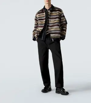 Sacai Striped Blouson Jacket - Brown