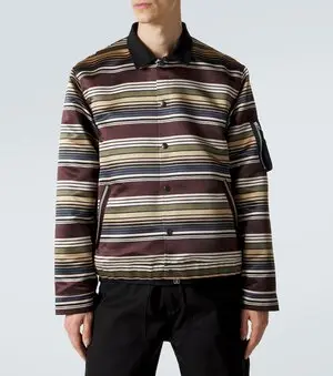 Sacai Striped Blouson Jacket - Brown