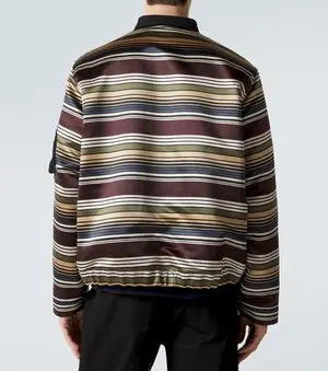 Sacai Striped Blouson Jacket - Brown