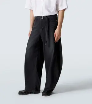 Sacai Belted Barrel-leg Jeans