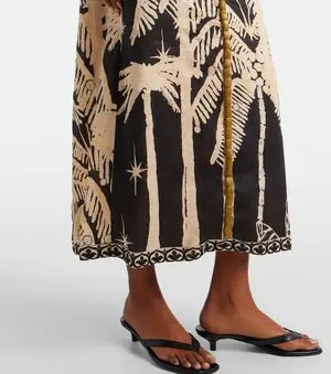 Johanna Ortiz Linen Maxi Dress - Black