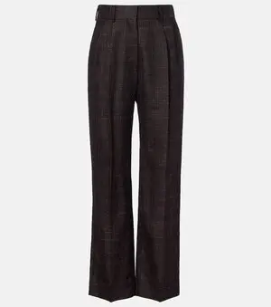 BLAZÉ MILANO Fox Checked Wide-leg Pants