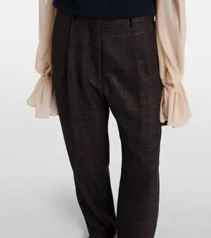BLAZÉ MILANO Fox Checked Wide-leg Pants