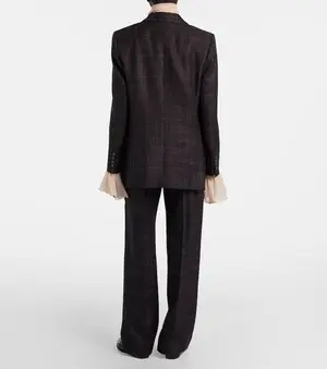 BLAZÉ MILANO Fox Checked Wide-leg Pants