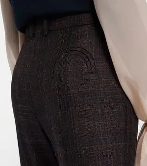 BLAZÉ MILANO Fox Checked Wide-leg Pants