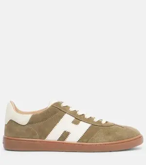 Hogan Suede And Mesh Lace-up Sneakers - Green