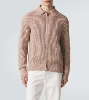 TOD'S Cotton Mouliné Zip-up Cardigan