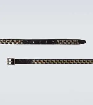 LEMAIRE Studded Leather Belt - Brown