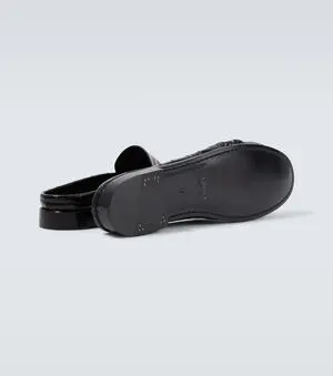 Saint Laurent Le Loafer Eel Leather Mules - Black