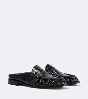 Saint Laurent Eel Leather Mules - Black