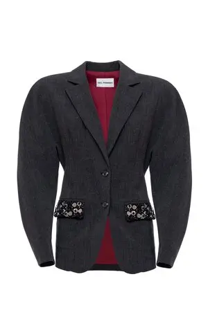 DES_PHEMMES Embellished Blazer - Dark Grey