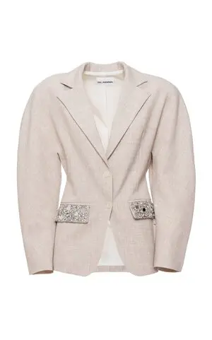 DES_PHEMMES Embellished Blazer - Light Grey