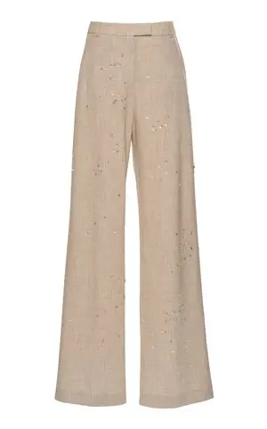DES_PHEMMES Wide-leg Mid-rise Pants - Light Grey